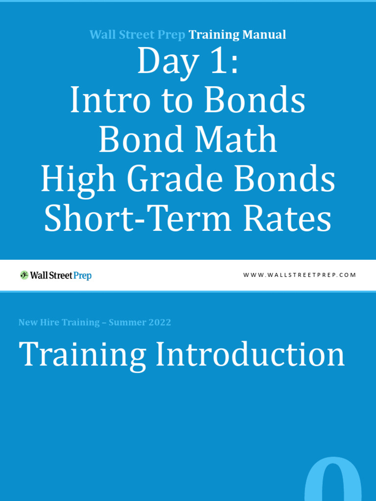 Lazard Day 1 Course Manual | PDF | Bonds (Finance) | Credit Rating