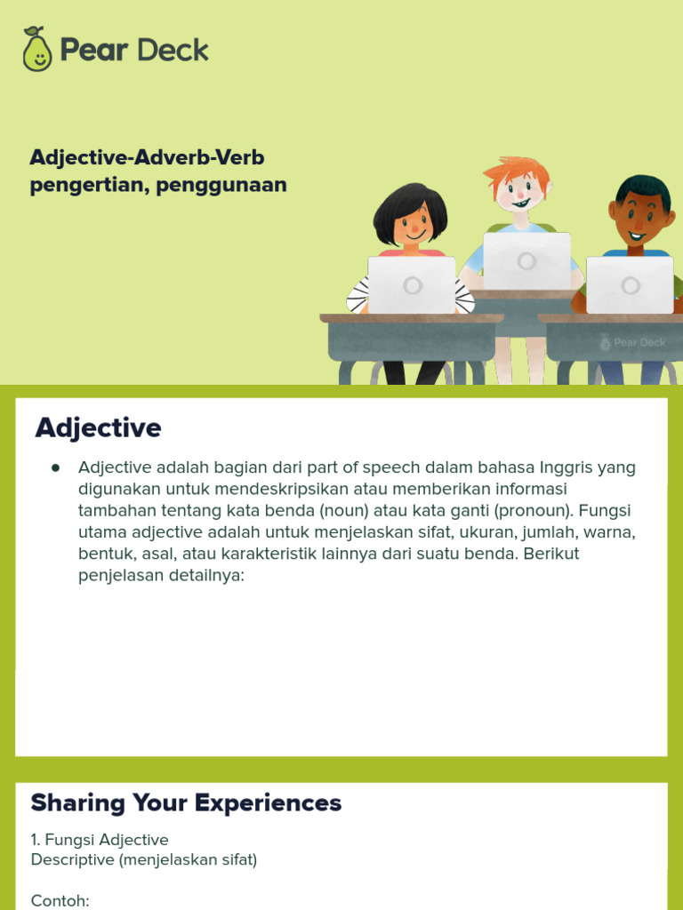 Adjective, Adverb, Conjunction, Verb, Preposition | PDF | Verb | Adjective