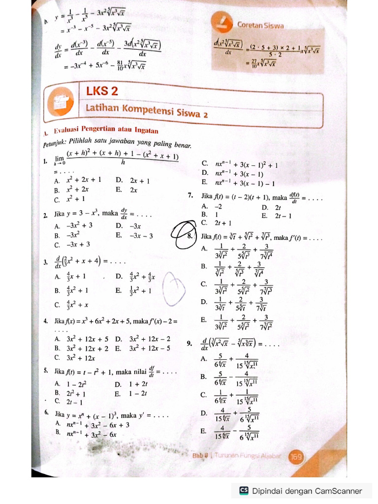 Turunan Fungsi Aljabar | PDF