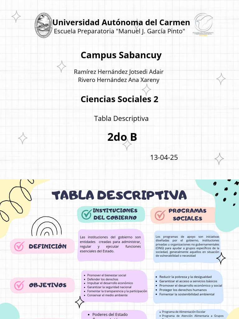 Tabla Descriptiva_20250412_121518_0000 | PDF | Organización no gubernamental | Gobierno
