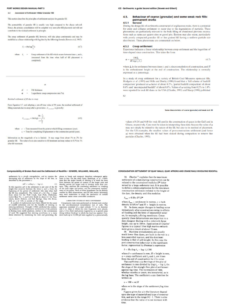 Long Term Settlement of Granular Fill - CREEP | PDF