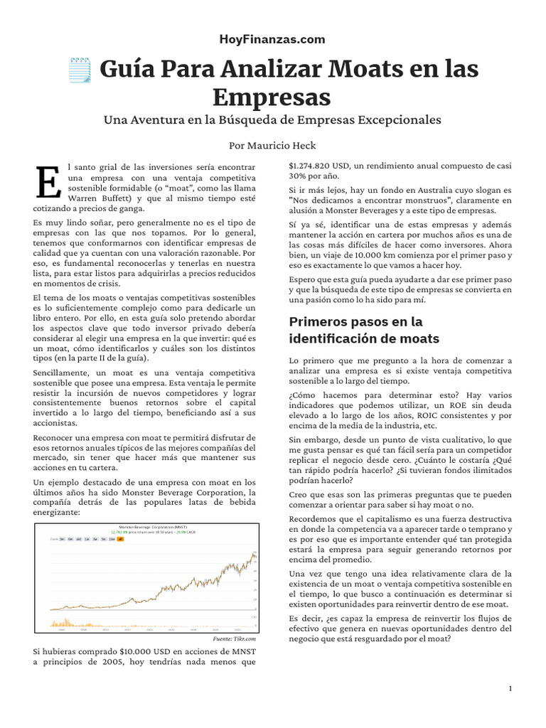 ?️ Guía Completa Para Analizar Moats en las Em | PDF | Mercado ...