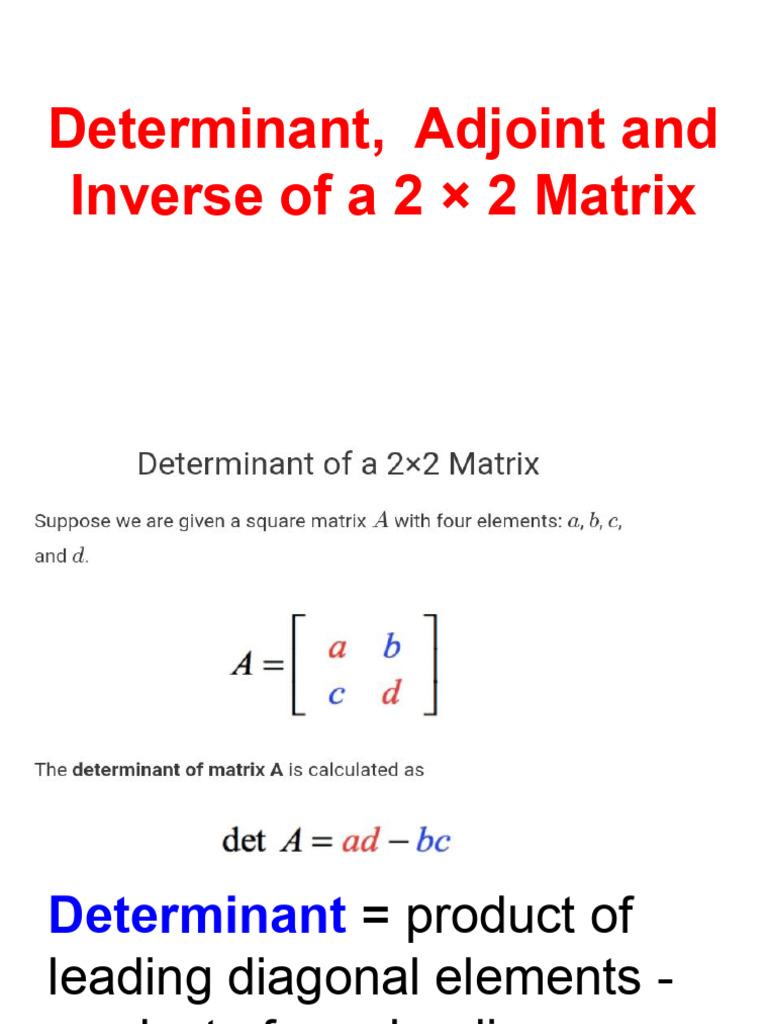 Inverse of a 2x2 Matrix Explained | PDF