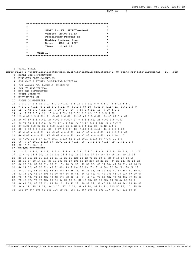 Staad Analysis | PDF | Building Engineering | Applied And Interdisciplinary Physics