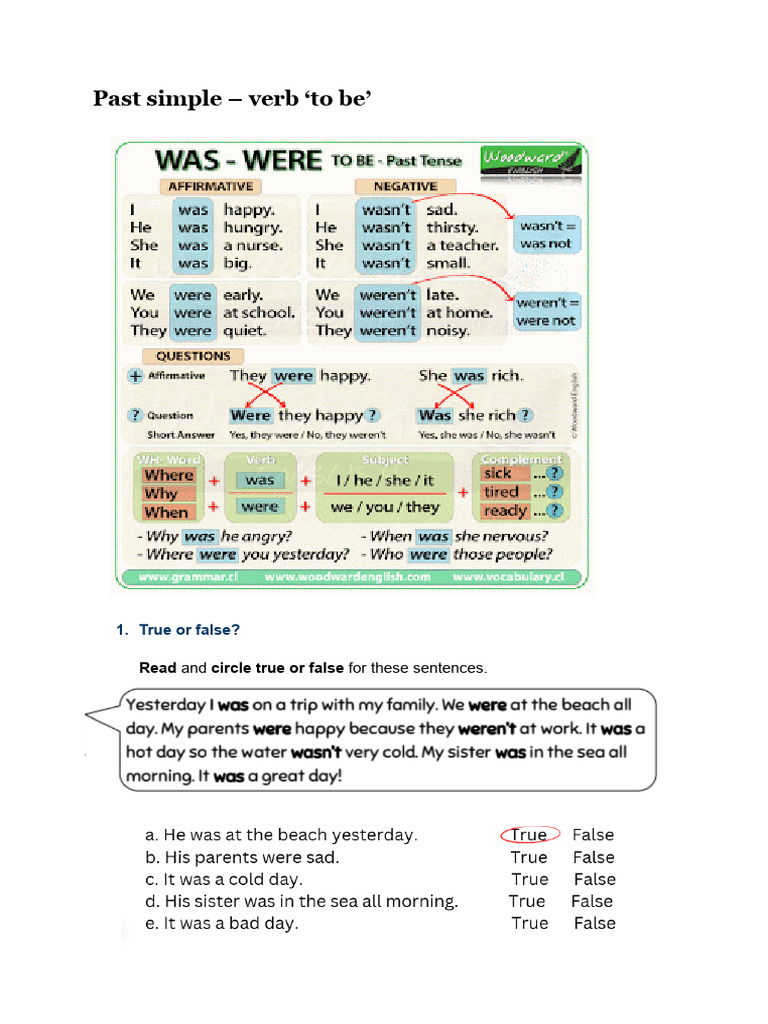 Guia Verb To Be in Past | PDF