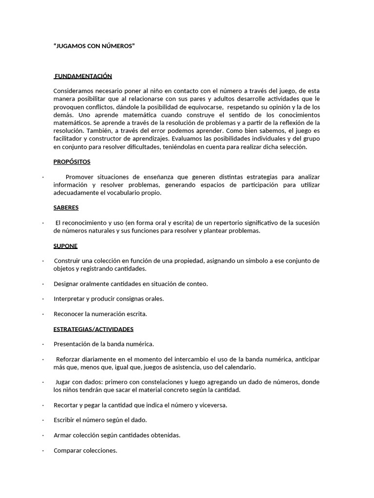 Jugamos Con Los Numeros | PDF