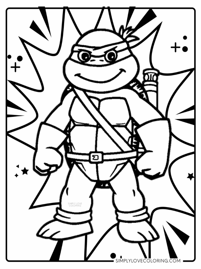 Easy To Color Ninja Turtles Coloring Pages | PDF