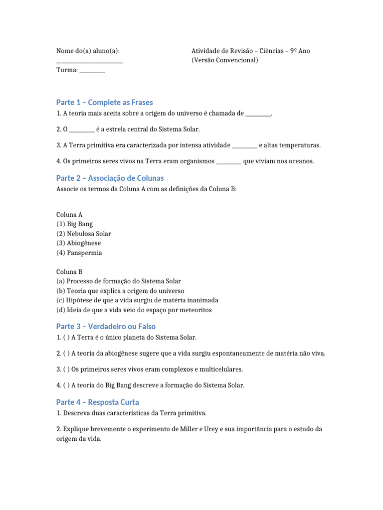 Atividade de Revisao Convencional | PDF