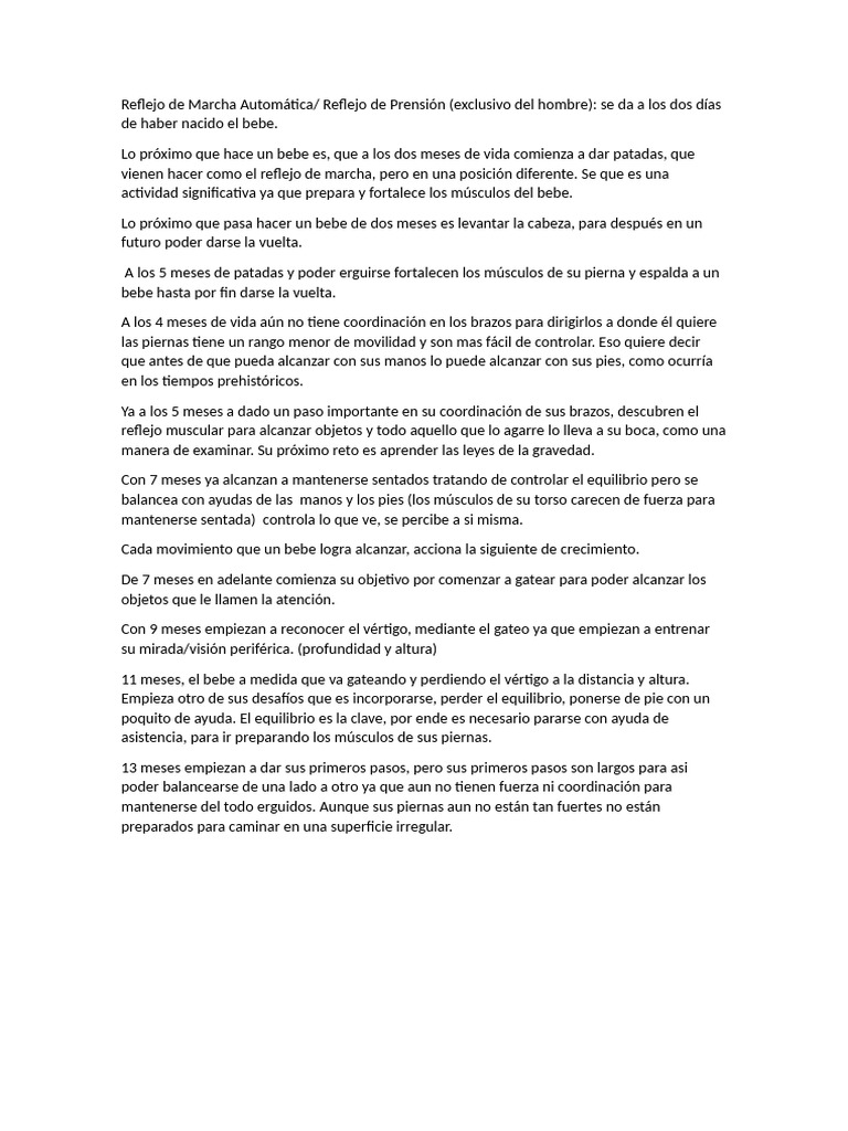 Reflejo de Marcha Automática | PDF