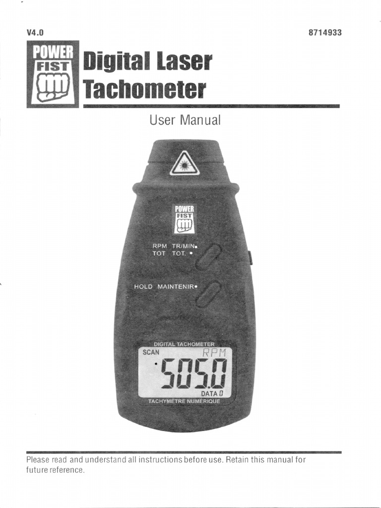 Powerfist Digital Laser Tachometer Om | PDF