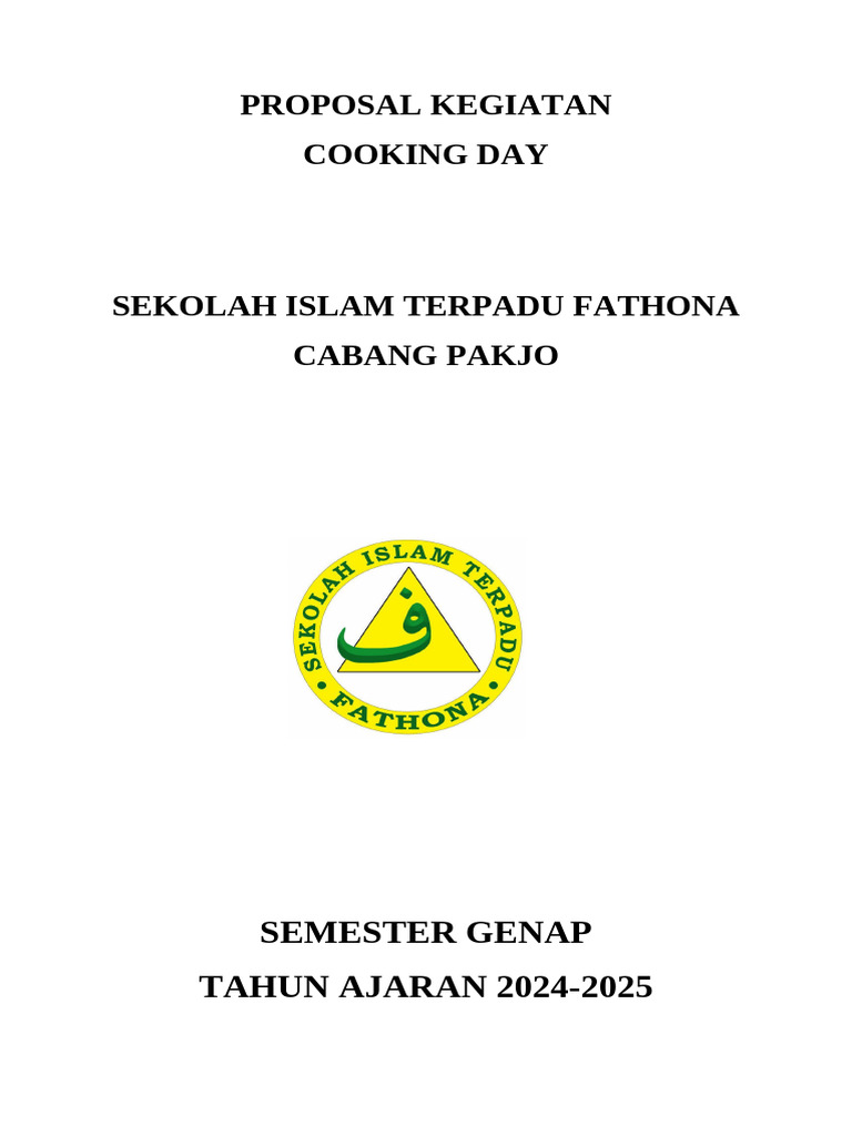 Proposal Kegiatan Cooking Day Pakjo 2025 | PDF