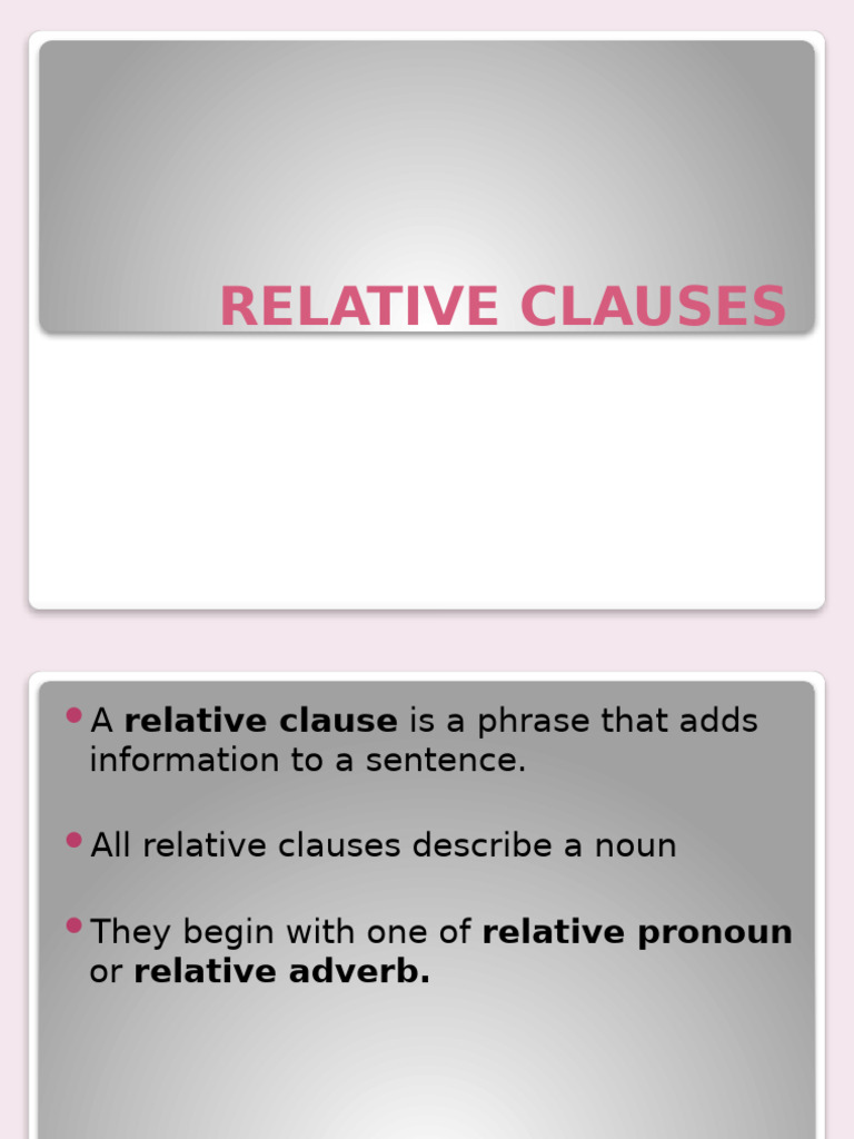 Understanding Relative Clauses | PDF | Linguistics | Grammar