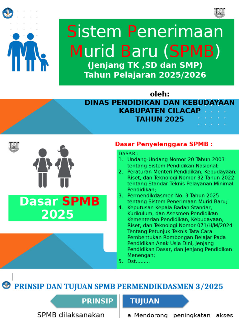 Panduan SPMB TK, SD, SMP Cilacap 2025 | PDF