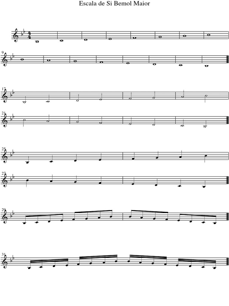 Escala de Si Bemol Maior | PDF