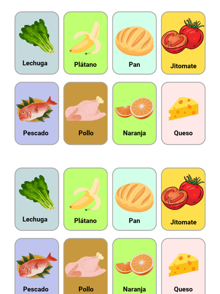 Memorama Alimentos | PDF