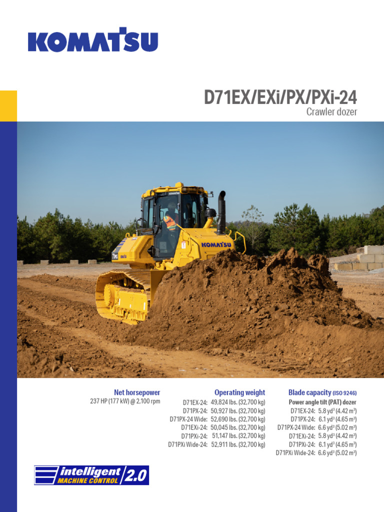 2022 KOMATSU D71 Series ESPECIFICACIONES | PDF | N Ox | Engines