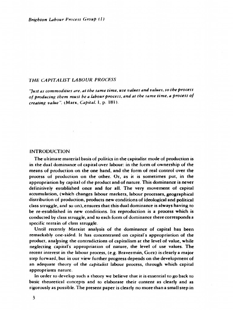 Understanding the Capitalist Labour Process | PDF | Value (Economics ...