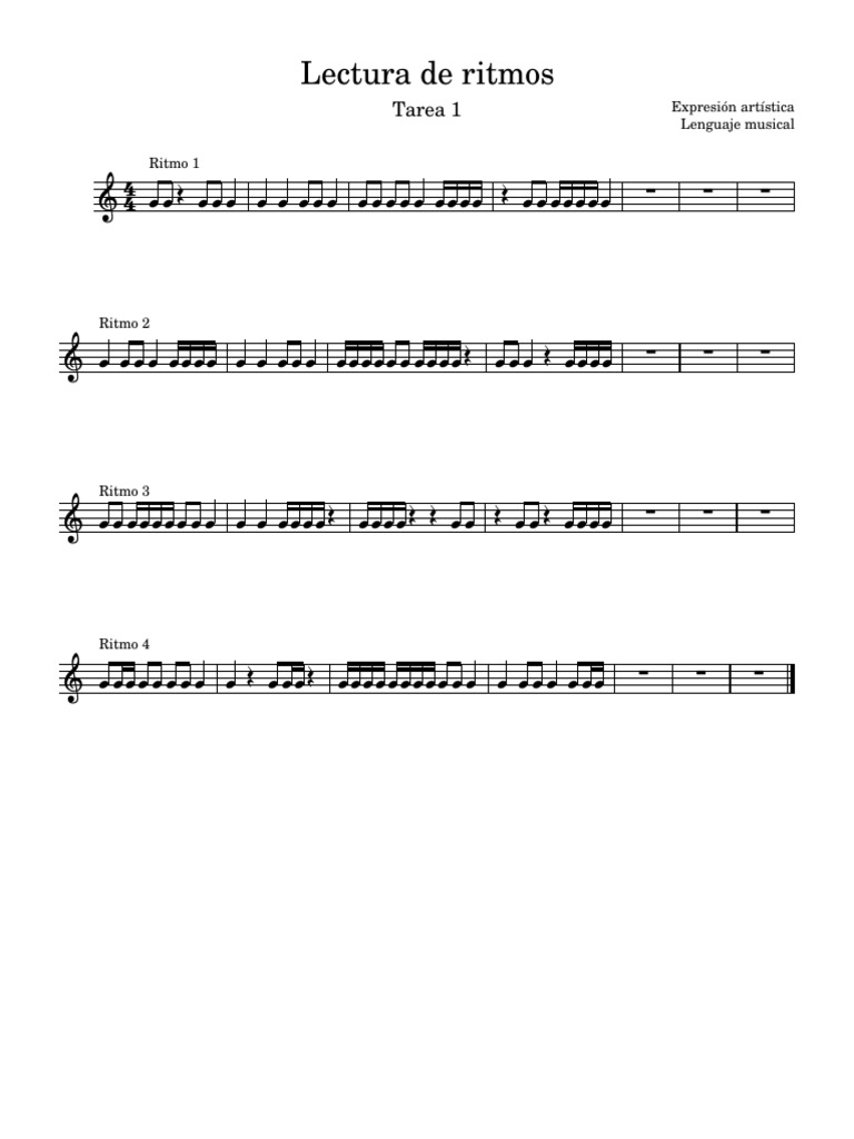 Lectura de Ritmos - Tarea 1 | PDF