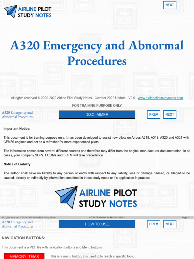 16 - Free A320 Emergency & Abnormal Procedures - Elec Emer Config | PDF ...