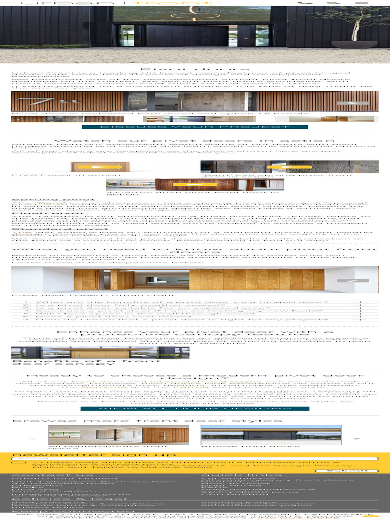 Pivot Doors - Pivot Front Door Urban Front | PDF | Door
