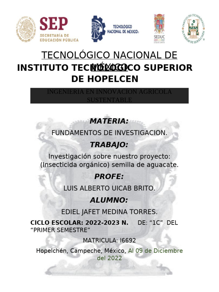 CMP4 - ADA3 - Medina Ediel - Fundamentos de Investicacion - l6692 - 1C | PDF | Insecticida ...