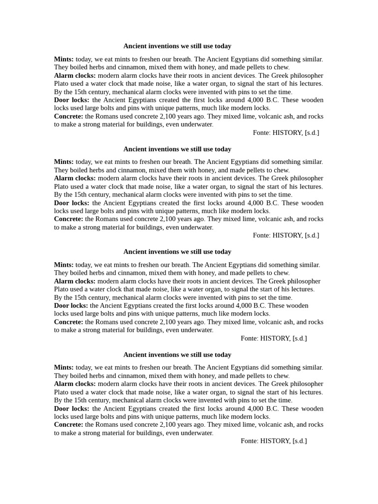 Ancient Egyptian Inventions Today | PDF