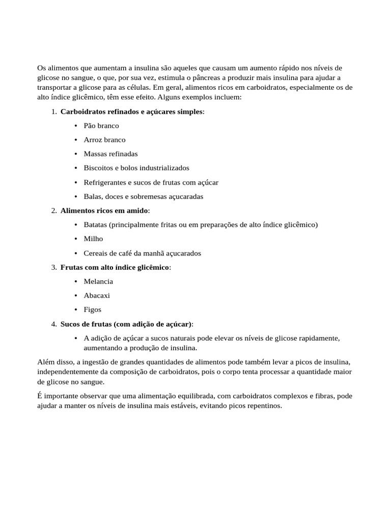 Amigo GPT Fala Sobre A Importância Da Insulina | PDF | Índice glicêmico ...