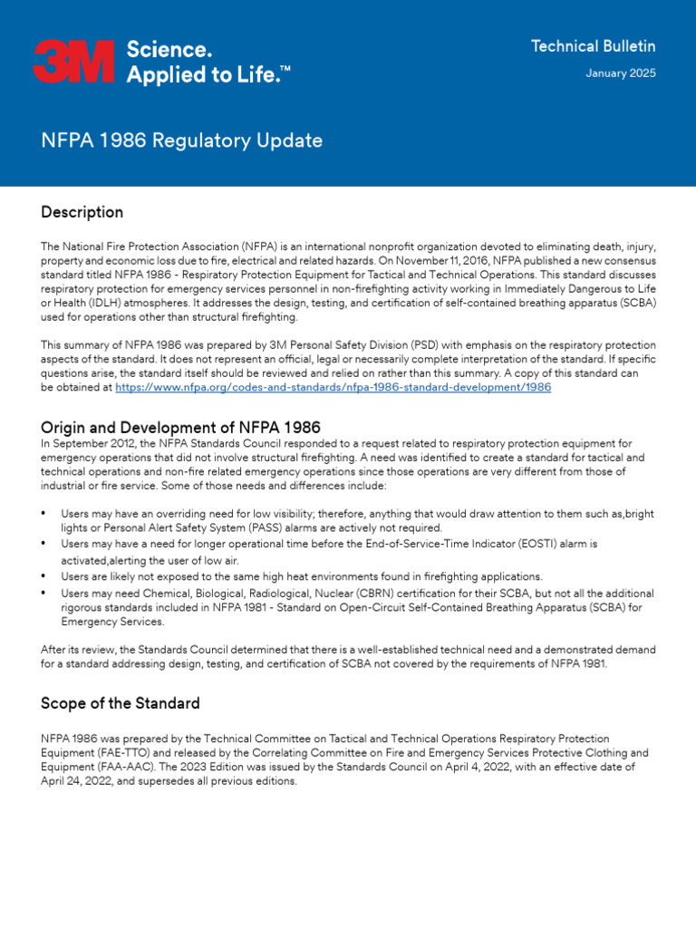 PSD Scba Nfpa 1986 Regulatory Update en Usac | PDF | Equipment ...