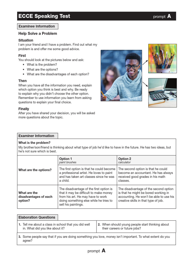 Ecce Speaking Ex Sample Prompt | PDF