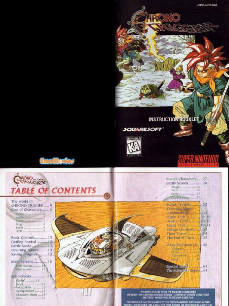 210 Chrono Trigger Super Nintendo Manual Usa | PDF