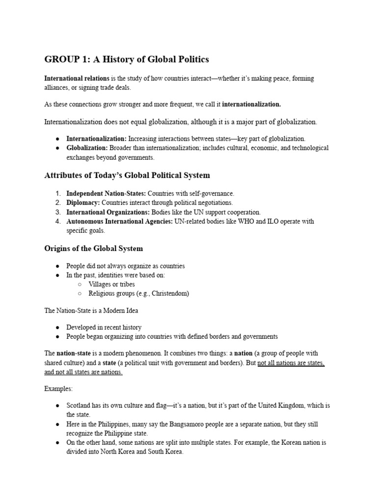 Group 1 - The History of Global Politics | PDF | Communism | Communist ...