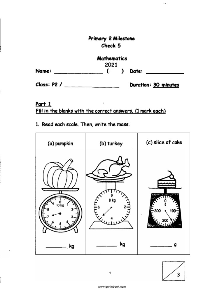 Primary 2 Maths Topical Revision 1 | PDF