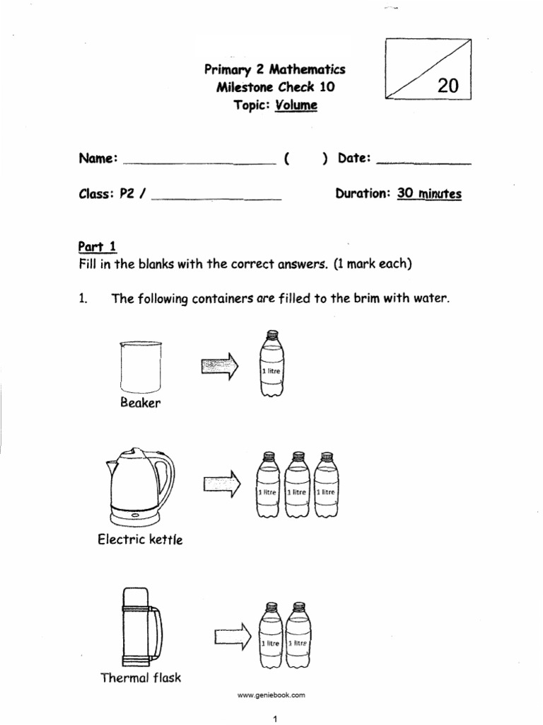 Primary 2 Maths Topical Revision 3 | PDF