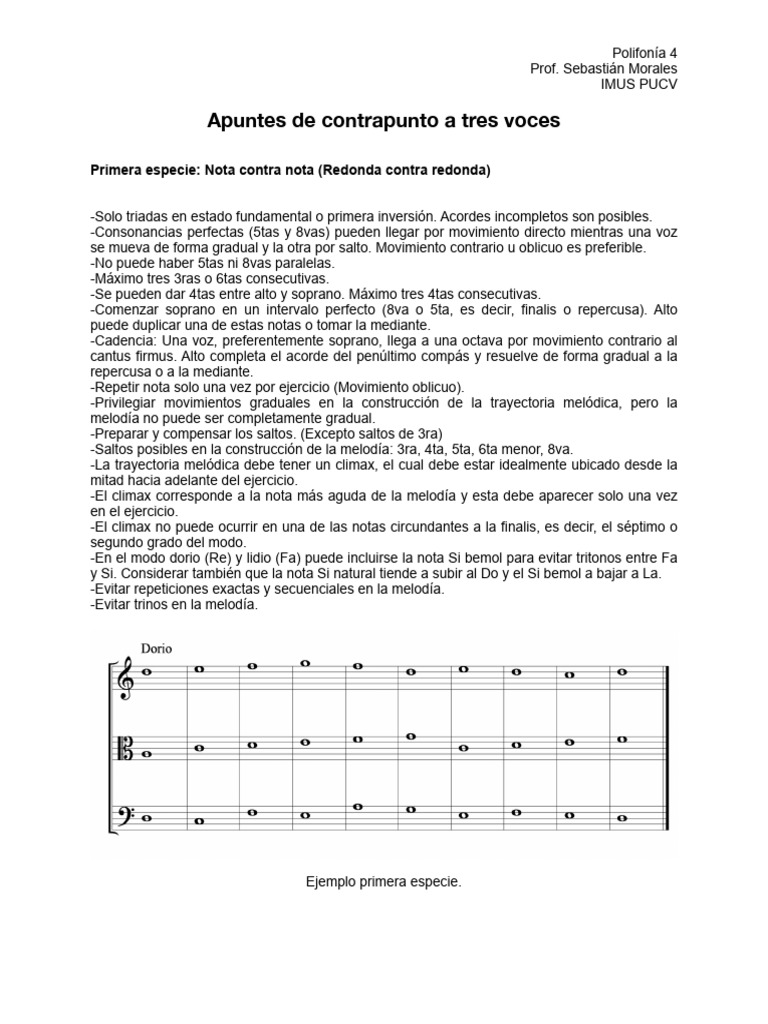 Apuntes de Contrapunto A 3 Voces (Repaso) | PDF | Acorde (Música) | Armonía