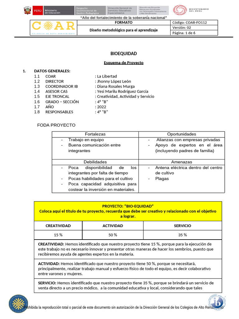 Esquema Cas (8) - 1 | PDF | Experiencia | Alimentos