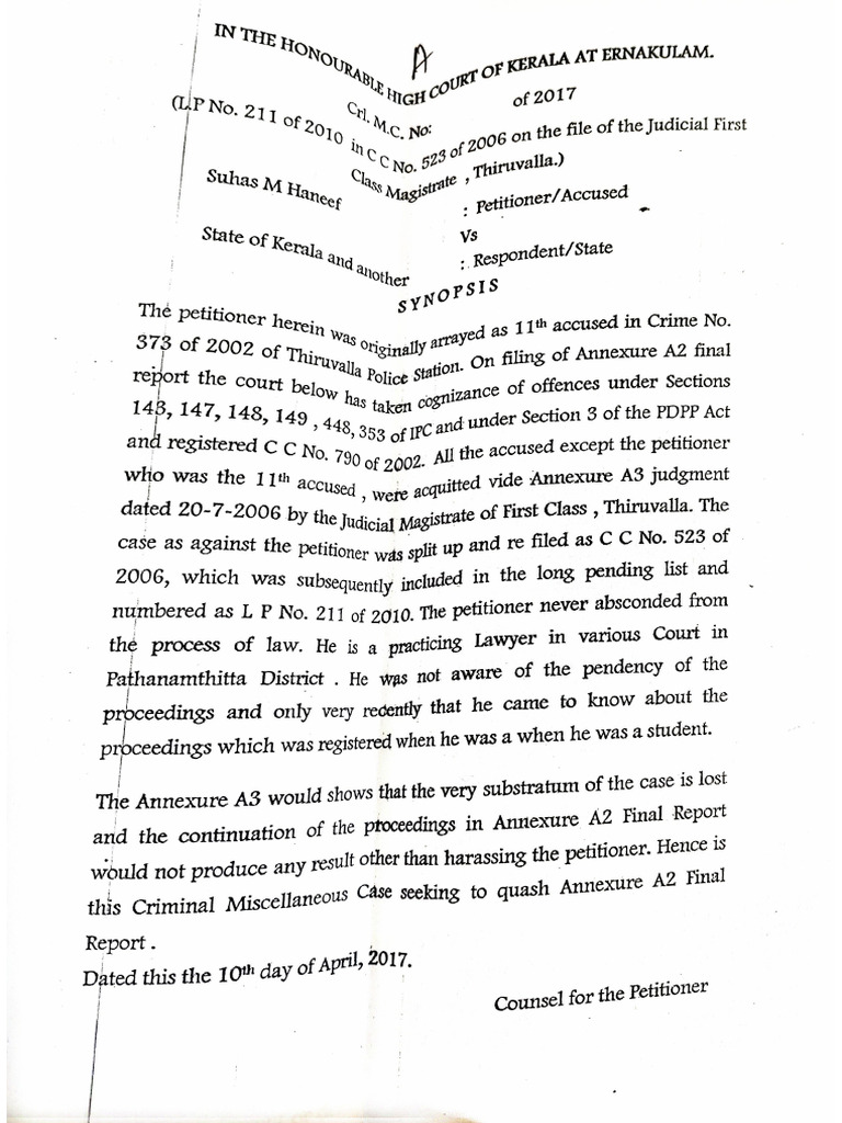 Suhas M Haneef V State of Kerala | PDF