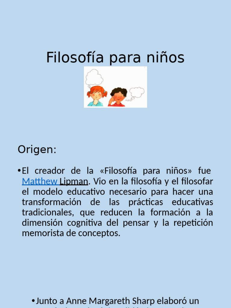 Filosofía para Niños: Metodología y Recursos | PDF | Educación en artes ...