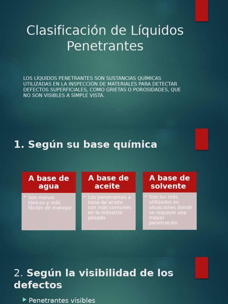 Clasificación de Líquidos Penetrantes | PDF