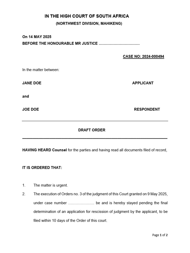 Urgent Court Order for Case 2024-000494 | PDF