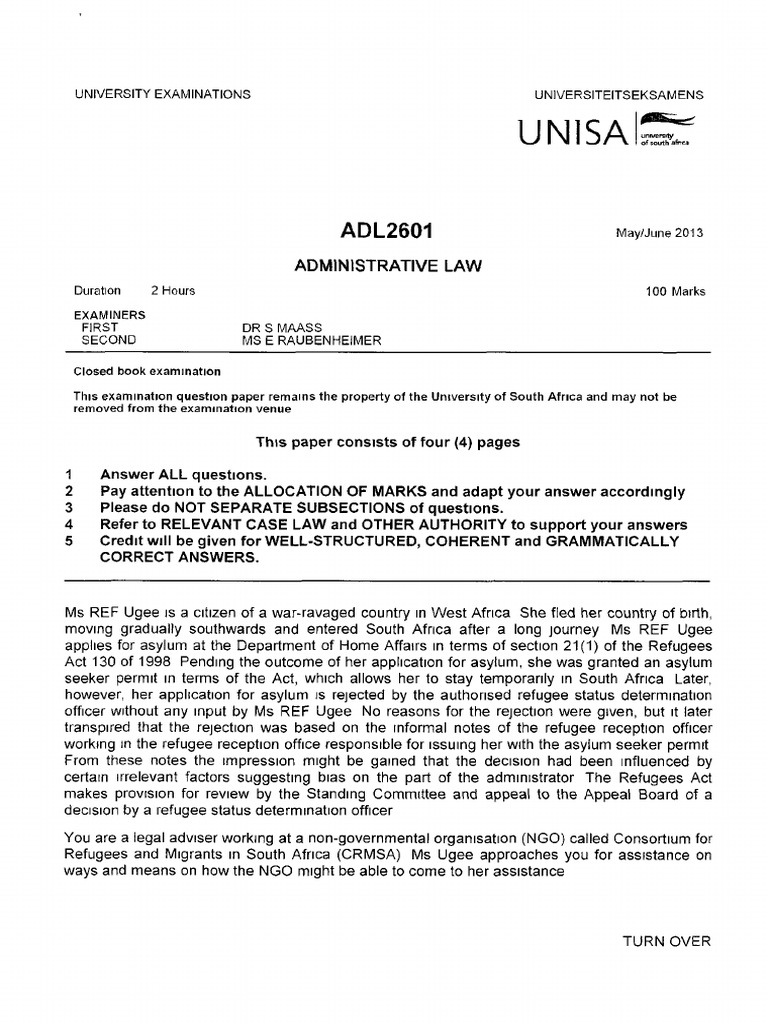 ADL2601-Exam-May-Jun-2013 | PDF