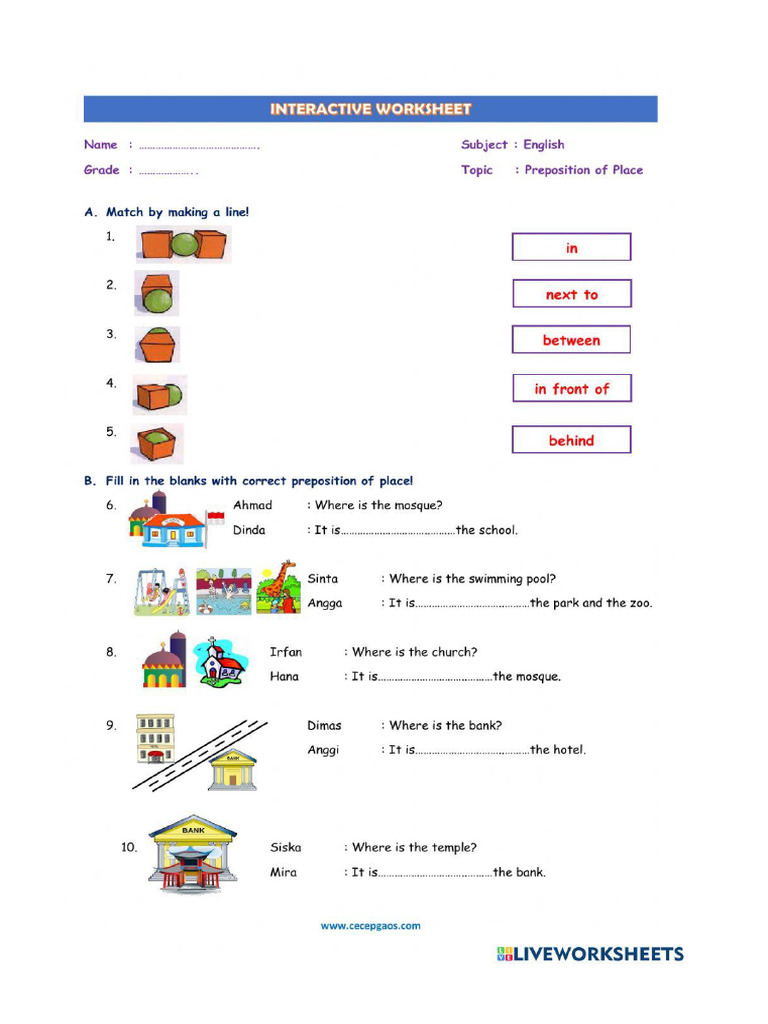 Worksheet Preposition | PDF