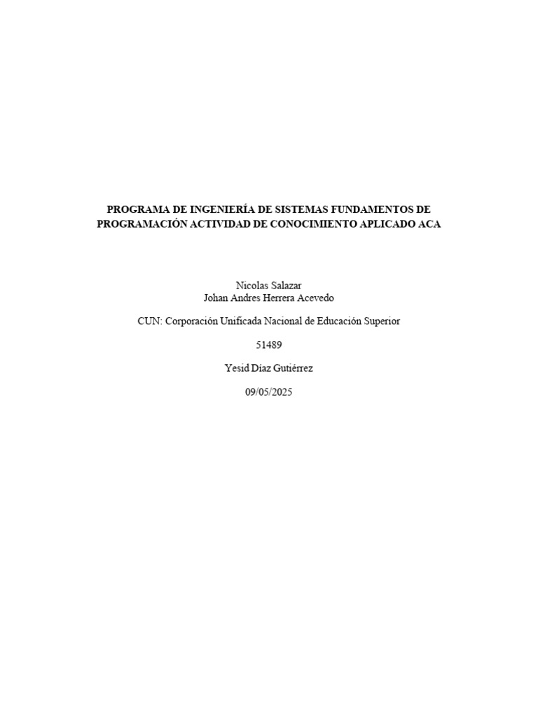 Aca Fundamentos de Programacion | PDF