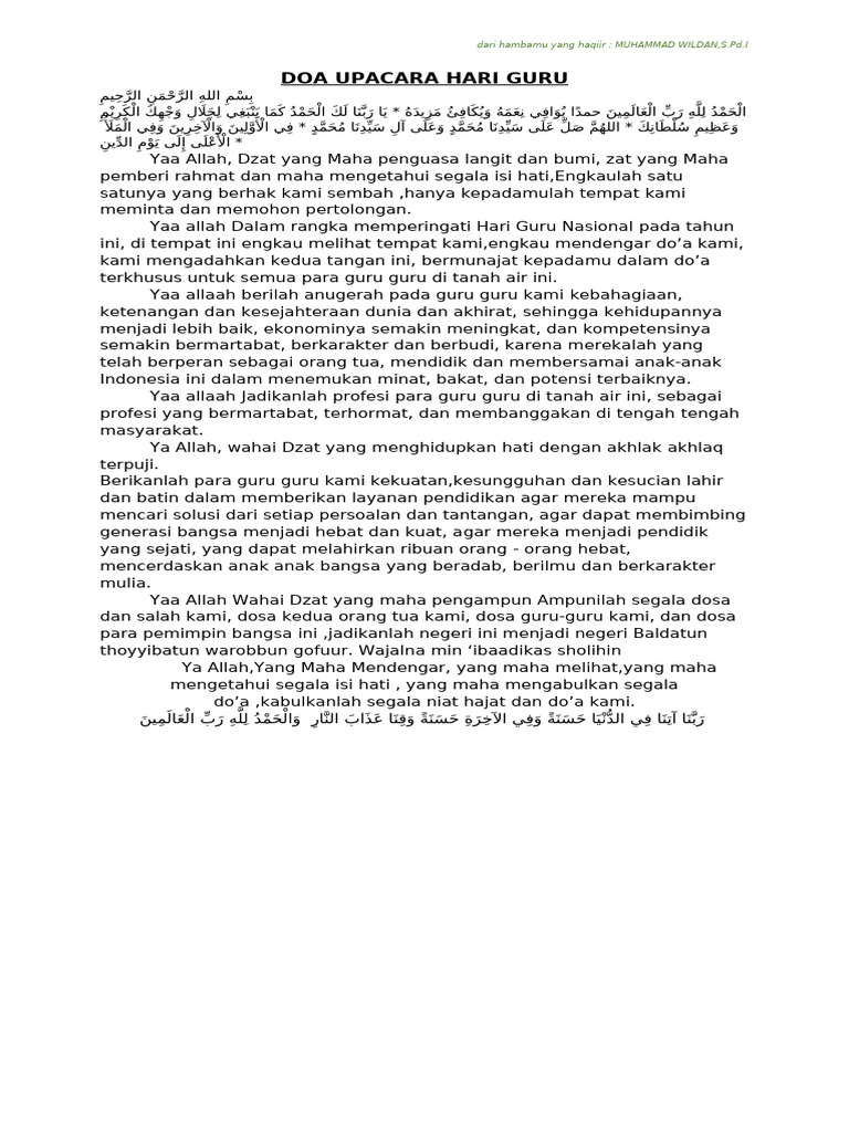 DOA UPACARA HARI GURU 25.11.2024 | PDF