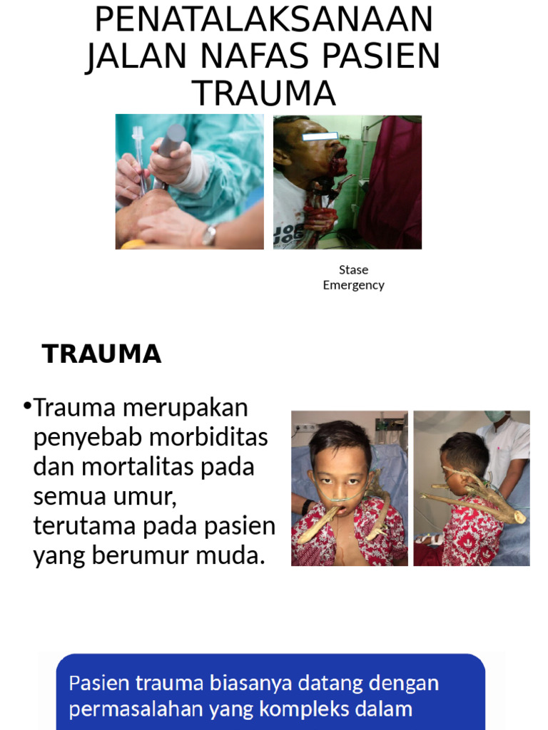 Penatalaksanaan Jalan Nafas Pasien Trauma - Stase Emergency | PDF