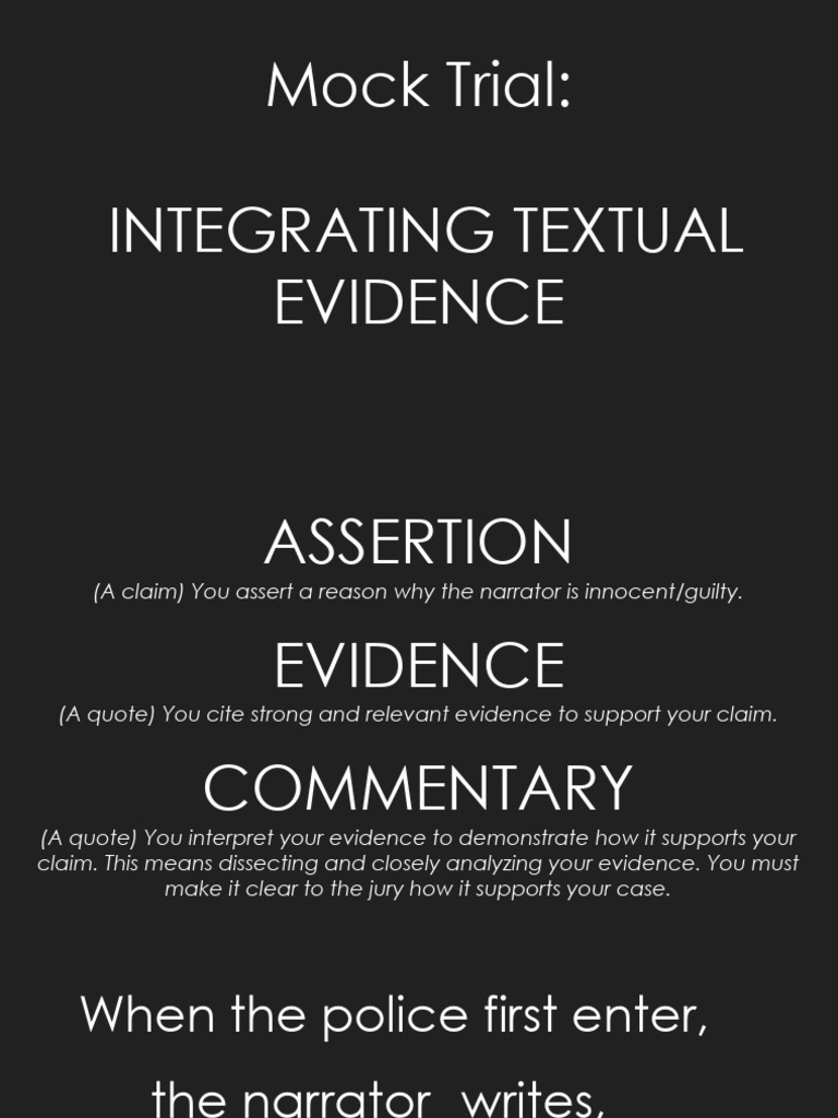 Integrating Textual Evidence Minilesson | PDF