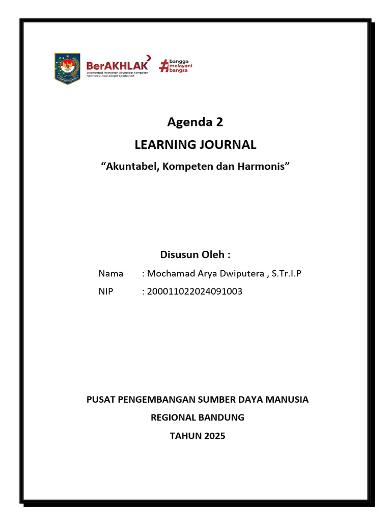Learning Journal - Akuntabel, Kompeten Dan Harmonis | PDF