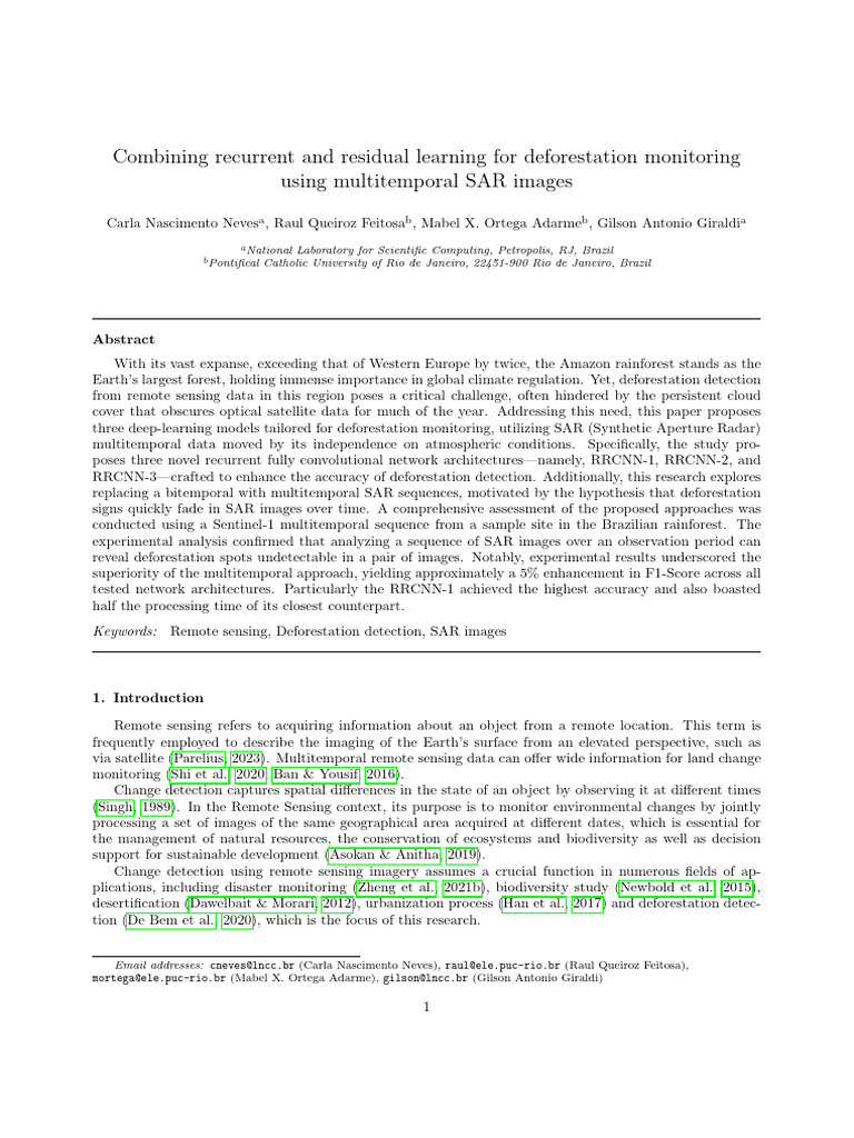 Combining Recurrent and Residual Learning For Deforestation Monitoring ...
