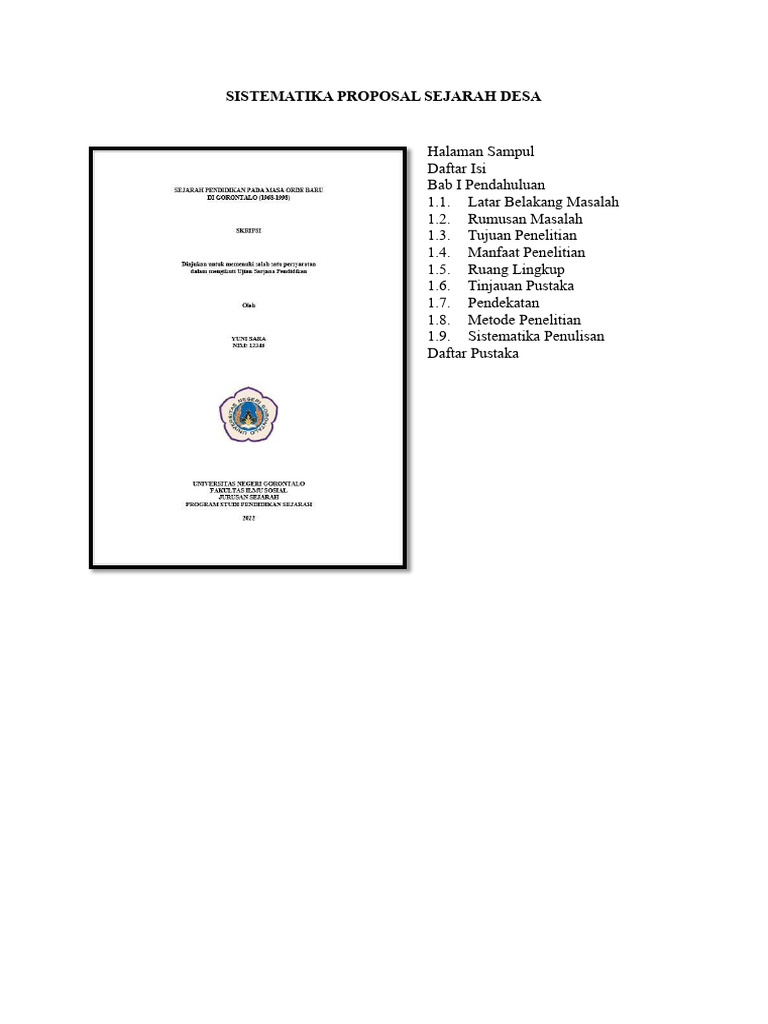 Sistematika Proposal Sejarah Desa | PDF