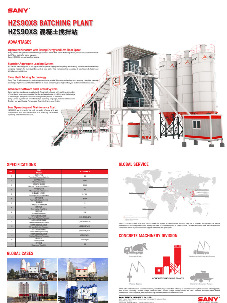 HZS90X8 Batching Plant Overview | PDF | Concrete