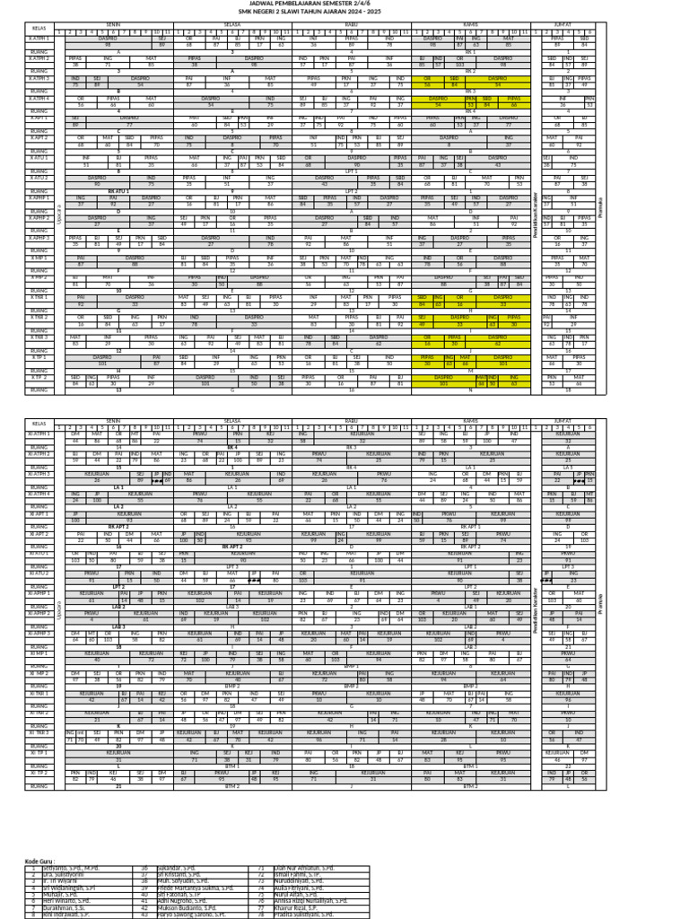 JADWAL KBM-Rev 9 April 2025 | PDF